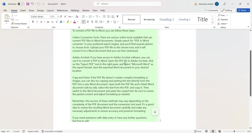 Accurate PDF to Word conversion for improved efficiency | Upwork