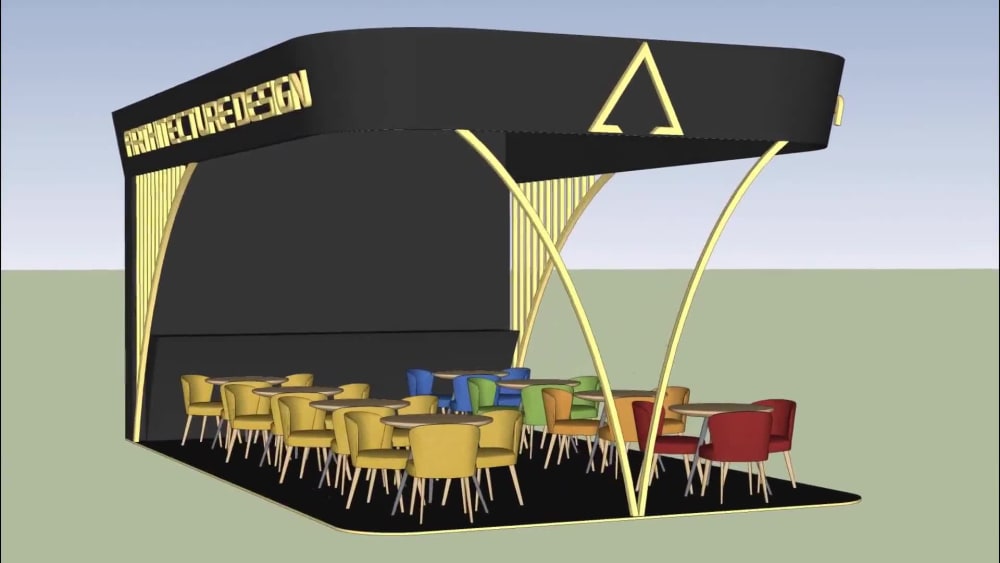 The exhibition, stand, booth, trade show 3d design and render | Upwork