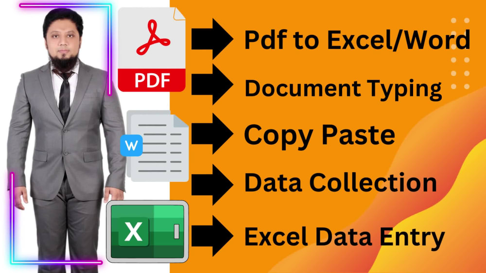Data Entry, PDF to Word, Excel Data entry, Copy Paste and Web Research ...