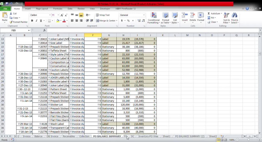 Ideal Excel file for recording and reporting purposes for SME business ...