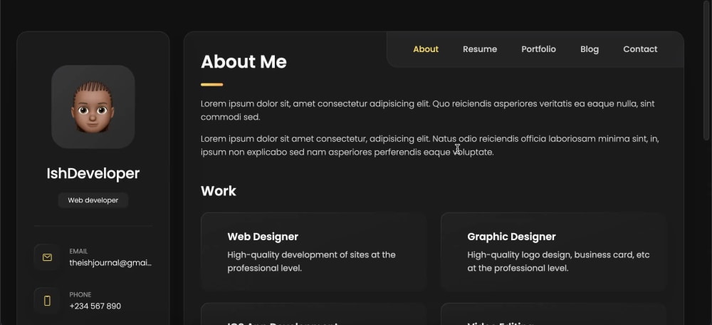 A clean and simple Portoflio webpage made with HTML, CSS and JavaScript ...