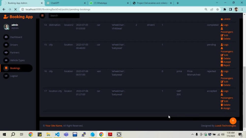 A taxi booking web application developed in Laravel 8 | Upwork