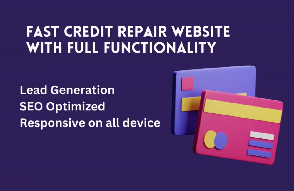 Fast credit repair website with full fuctionality | Upwork
