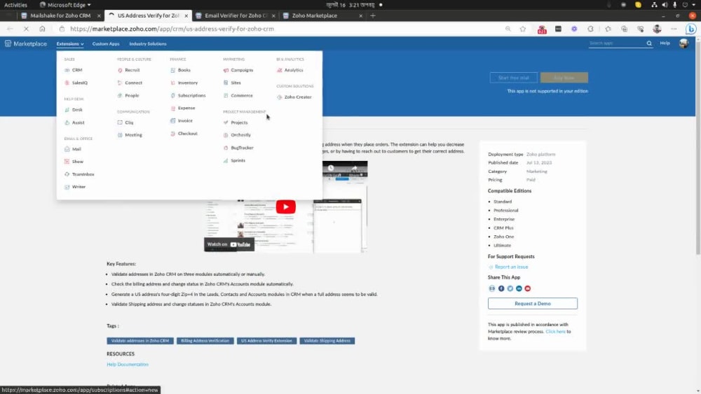 Zoho Marketplace CRM Extension Development | Upwork