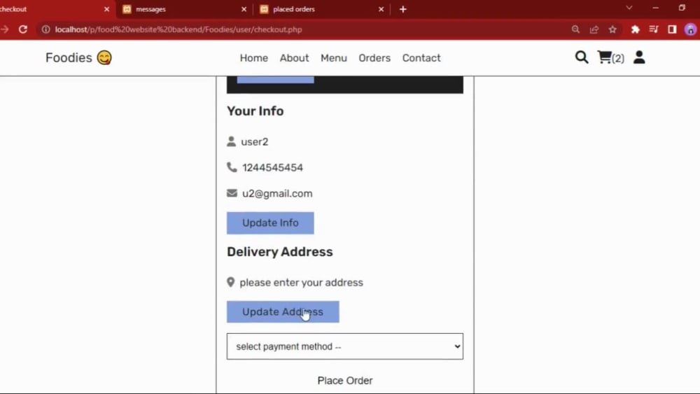 An online restaurant management system called Foodies | Upwork