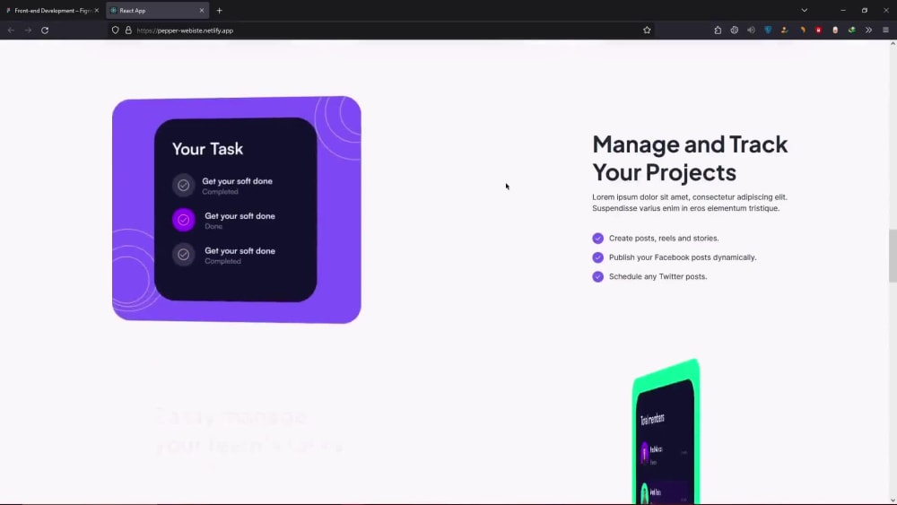 Convert figma design to responsive react website, Figma to react tailwind | Upwork