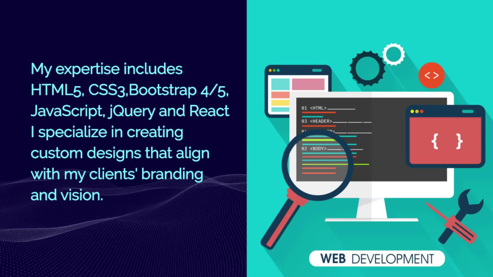 Frontend website using html5, css3, javascript and bootstrap, ui ux ...