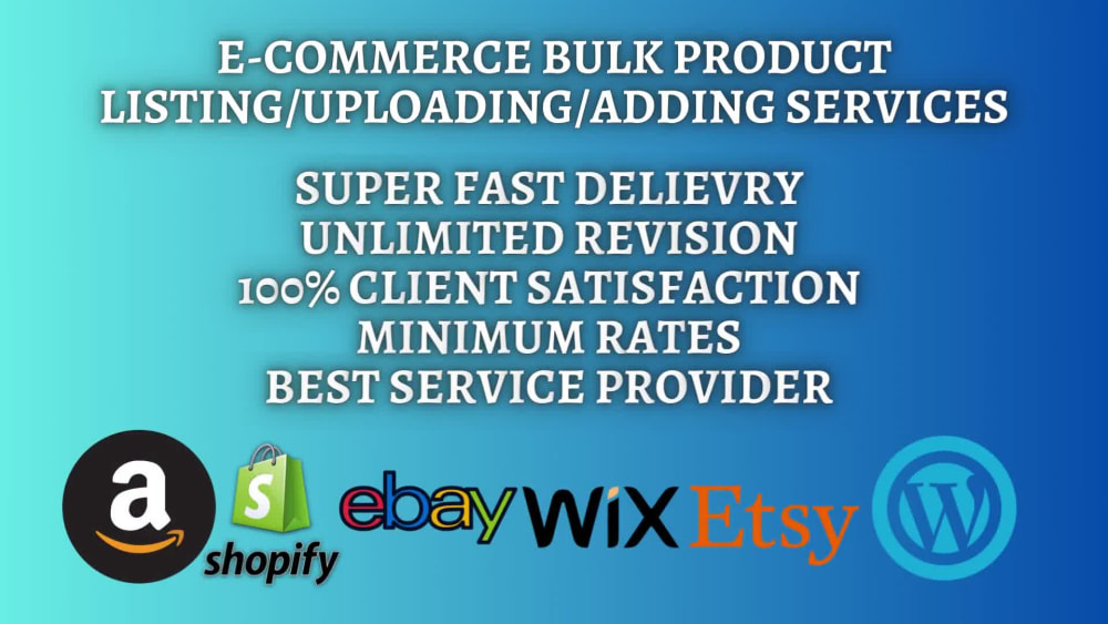 Bulk listing, uploading and adding items to Shopify, Amazon, eBay ... Bulk listing, uploading and adding items to Shopify, Amazon, eBay ...
