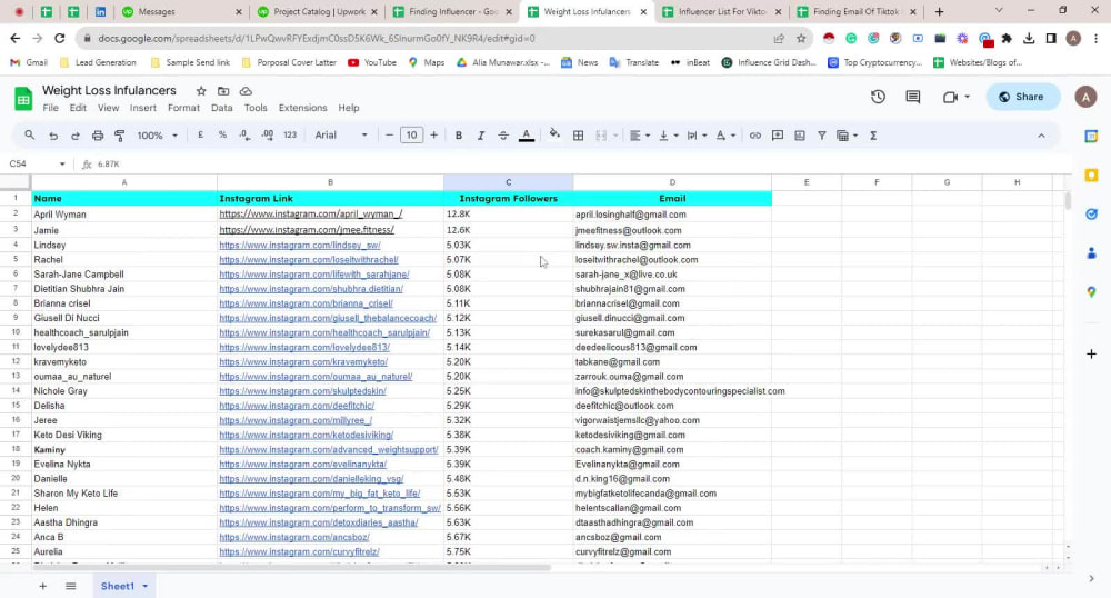 List of any type of Influencer DataBase for Influencer Outreach ...