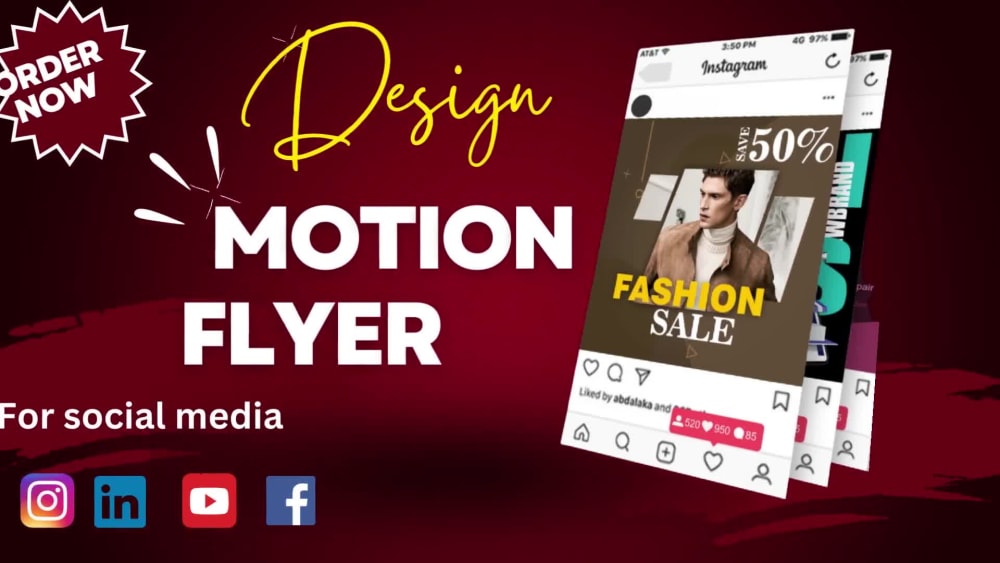 Animate motion flyer motion poster for events, party | Upwork