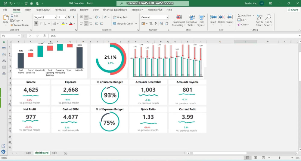 An interactive dashboard, pivot tables and linking formulas in excel | Upwork