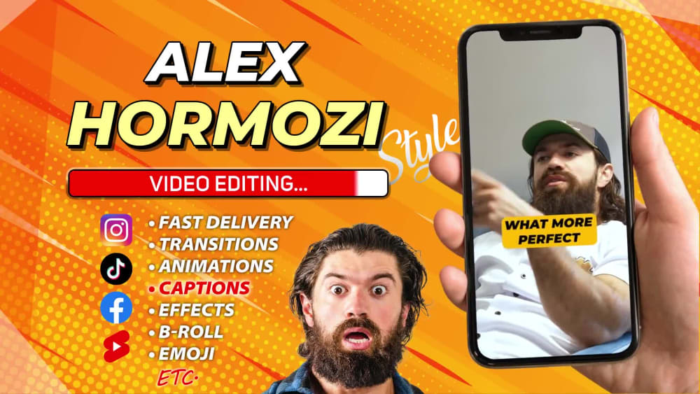 𝗩𝗶𝗿𝗮𝗹 vertical videos with Captions in 𝗔𝗹𝗲𝘅 𝗛𝗼𝗿𝗺𝗼𝘇𝗶 Style | Upwork