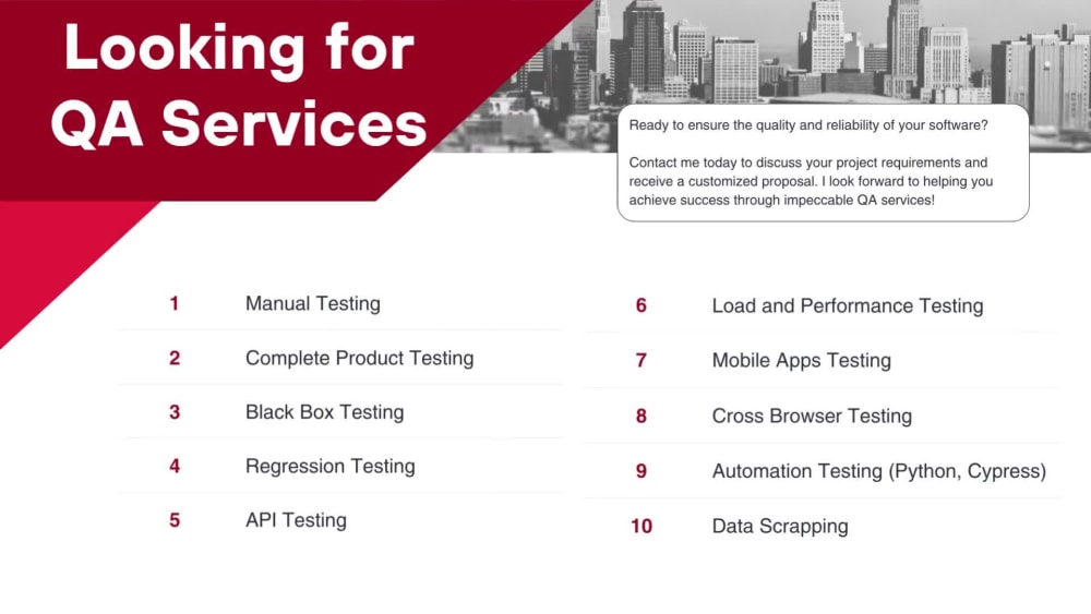 QA Specialist for Manual, Automation Testing and Web Scraping Services ... QA Specialist for Manual, Automation Testing and Web Scraping Services ...