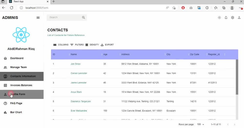 An Admin Dashboard Design Website With ReactJS | Upwork