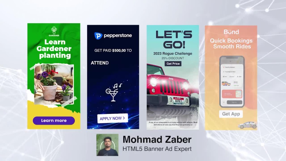 A full set of HTML5 Banner for Google ad banners or other Ads platform ...