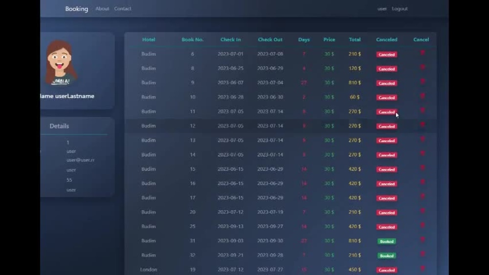 Booking application with a nice look and functionality | Upwork