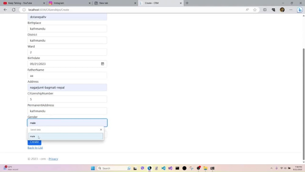 Crm, citizenship details with crud function | Upwork