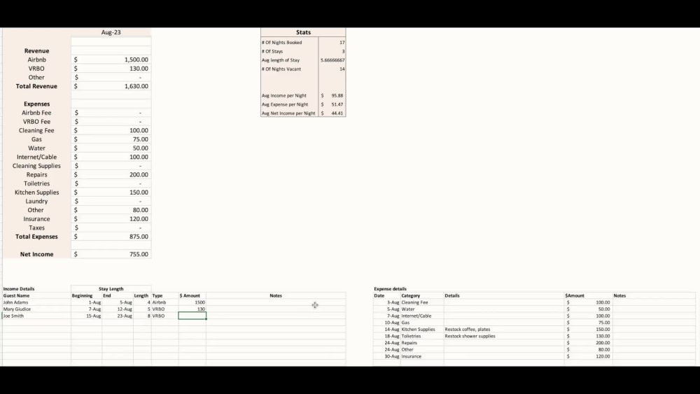 A working Excel template to accomplish your business or personal needs ...