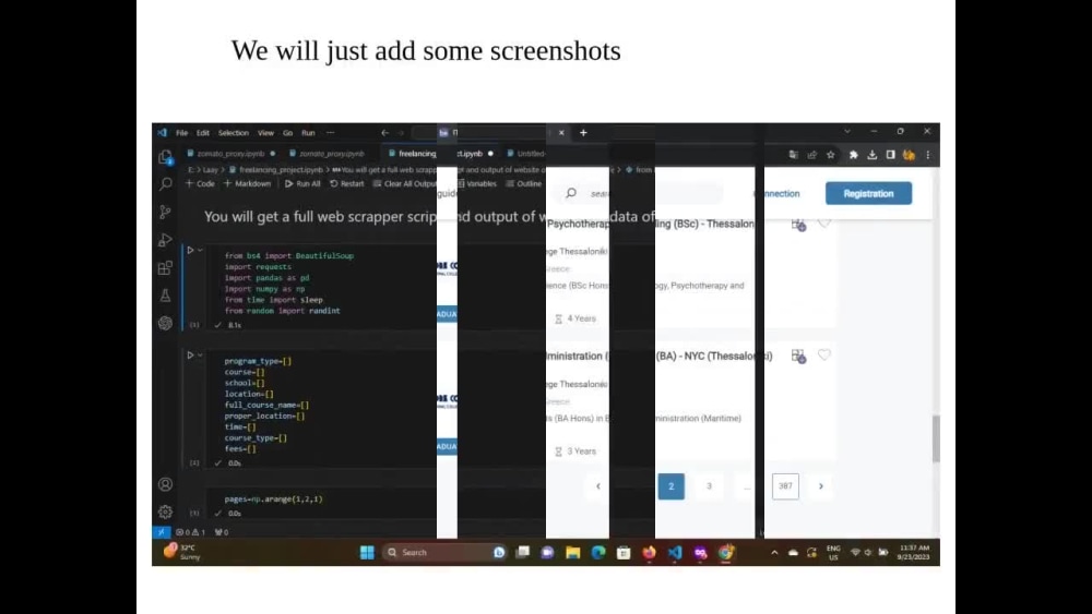 A full web scrapping script and output of website of your choice. | Upwork