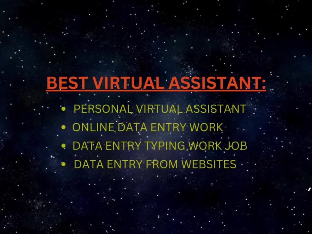 Virtual assistant for data entry, web research, finding email expert ...