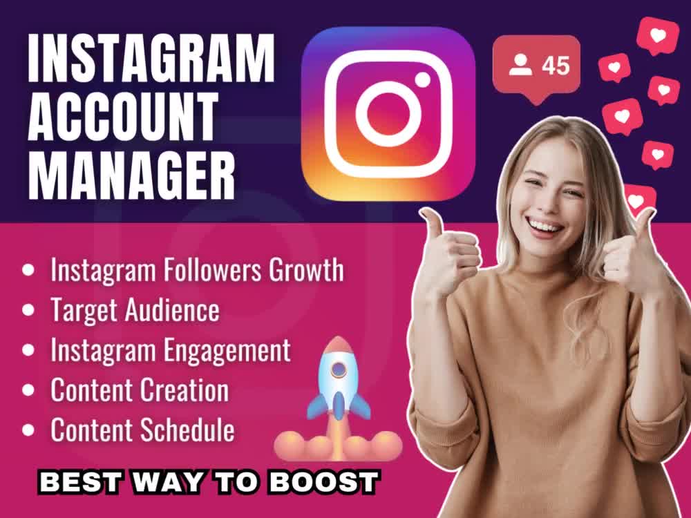 Instagram Management | Followers & Engagement | Content creation & Posting | Upwork