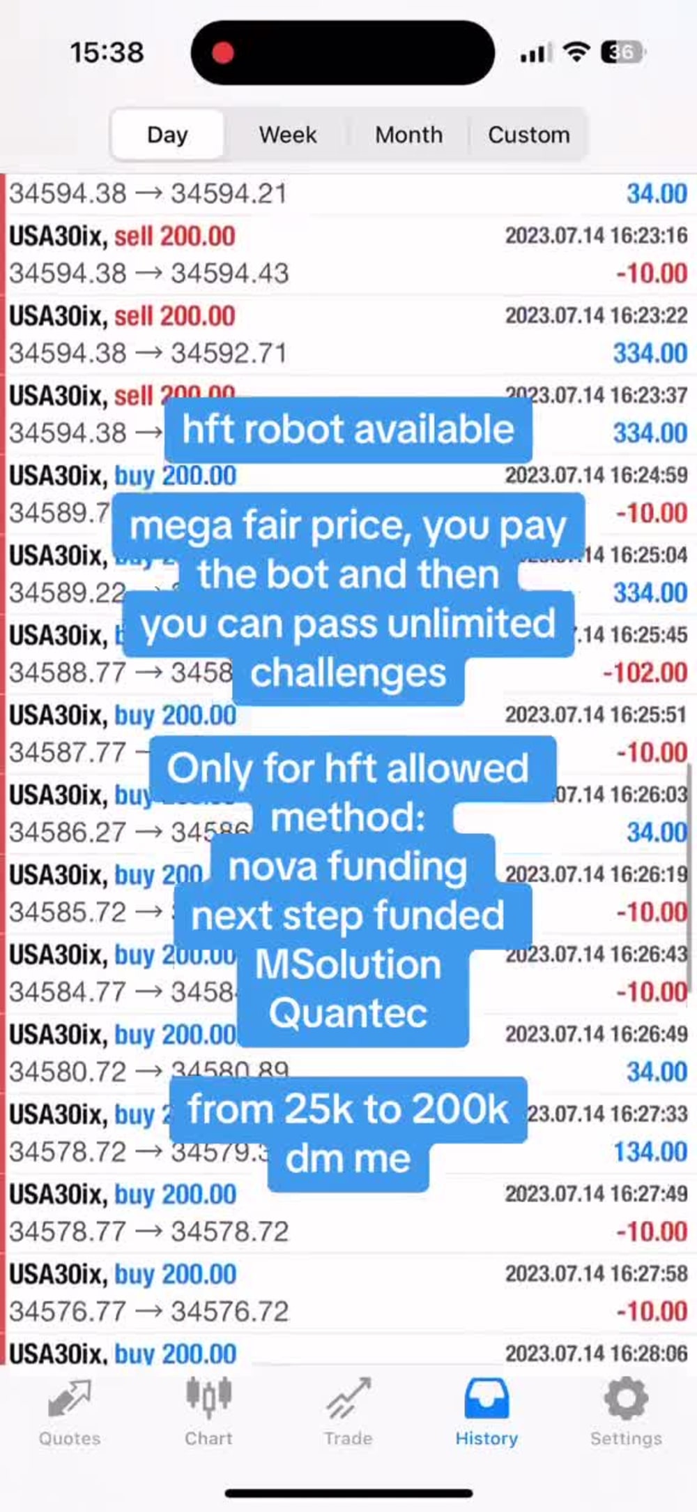 Hft bot to pass your challenge in 24 hours and maintain your real ...