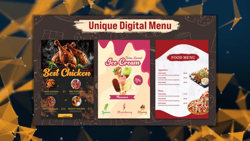 Custom digital restaurant menu or TV screen menu board | Upwork