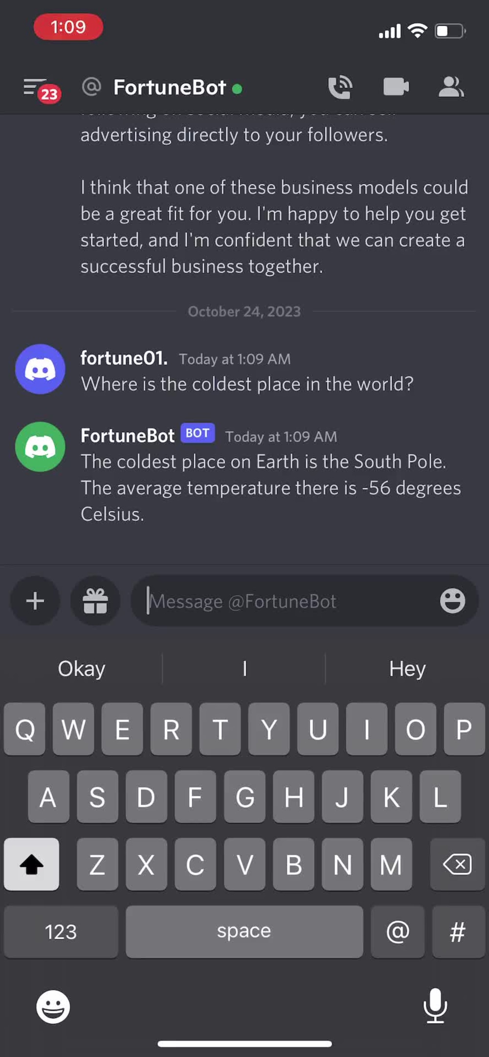 A Discord Personal Assistant Bot Integrated with Generative AI | Upwork