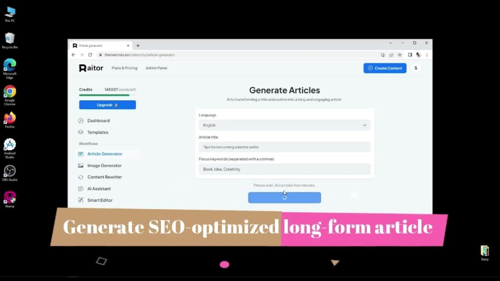 Saas ai content generator generative ai platform like jasper writesonic ...