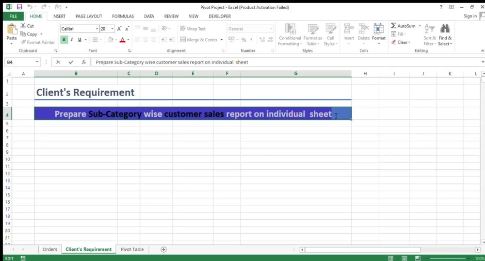 Excel Pivot Table Project Upwork
