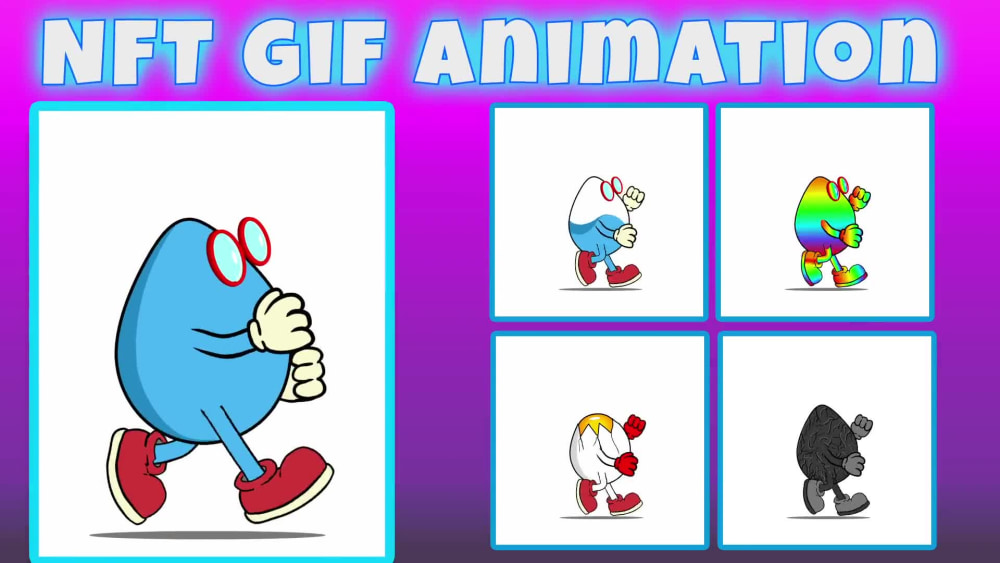A 2D animated NFT art collection with custom traits design & JSON ...
