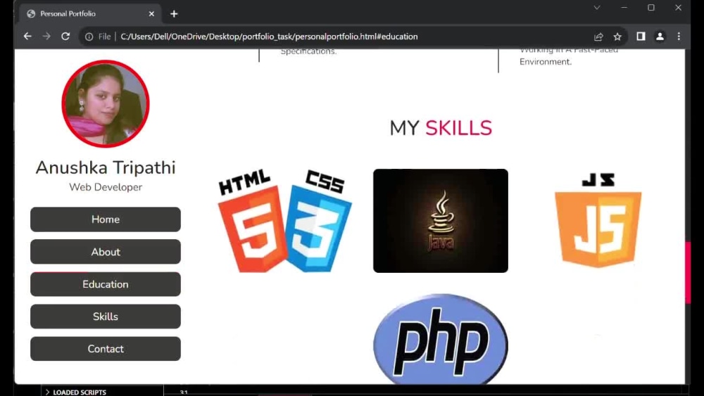 Personal Portfolio using HTML and CSS | Upwork