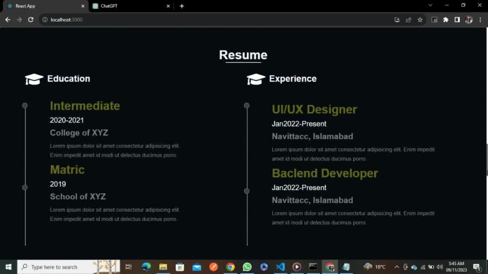 AAwwesome Portfolio In ReactJS Amazing its Frontend | Upwork