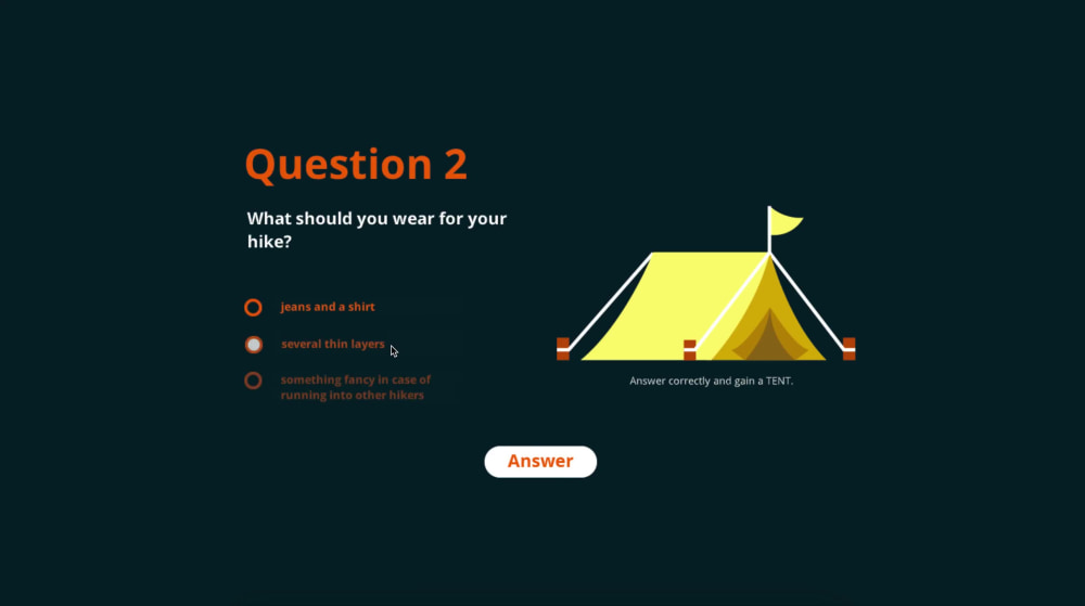 Interactive quiz game for Elearning Course | Upwork