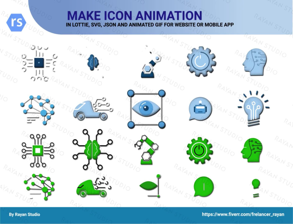 Icon Animation in lottie,SVG And animated gif for Web | Upwork