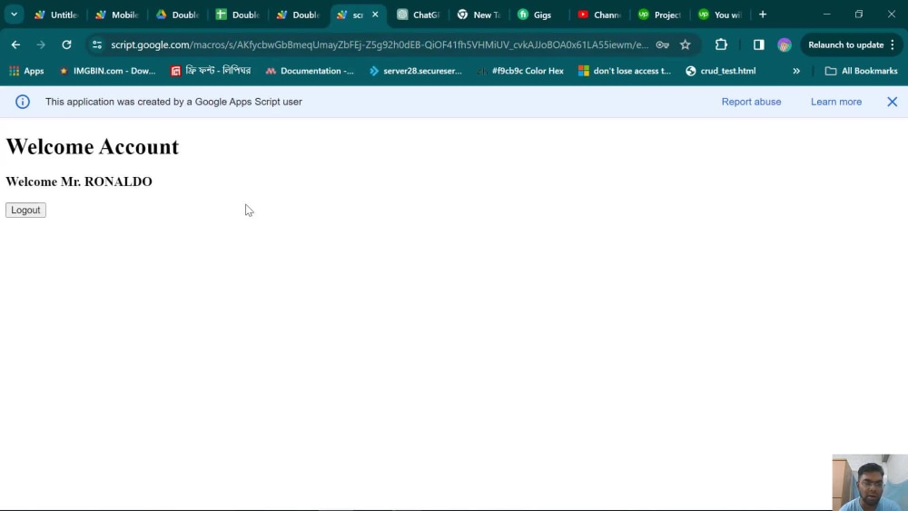 Redirect Login system in Google Apps Script & Spreadsheet | Upwork