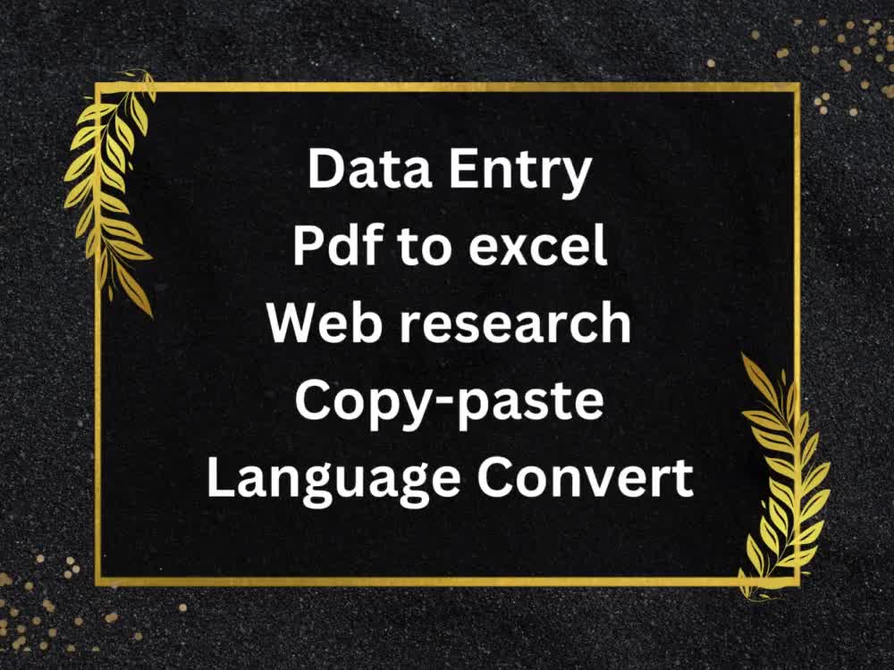 Data Entry Pdf To Excel Web Research Copy Paste Language Convert