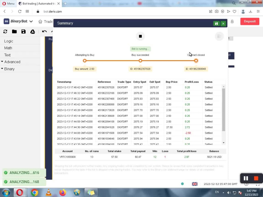 I will make auto trade bot on binary deriv based on your strategy | Upwork