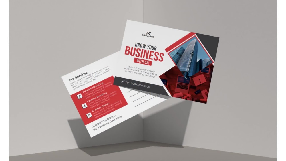 Direct mail, real estate, promotional postcard card or greetings card ...