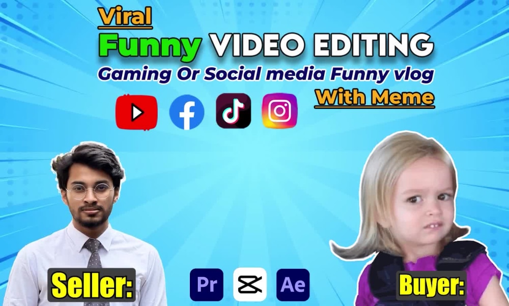 Funny youtube vlogs or funny gaming video or meme video editing | Upwork