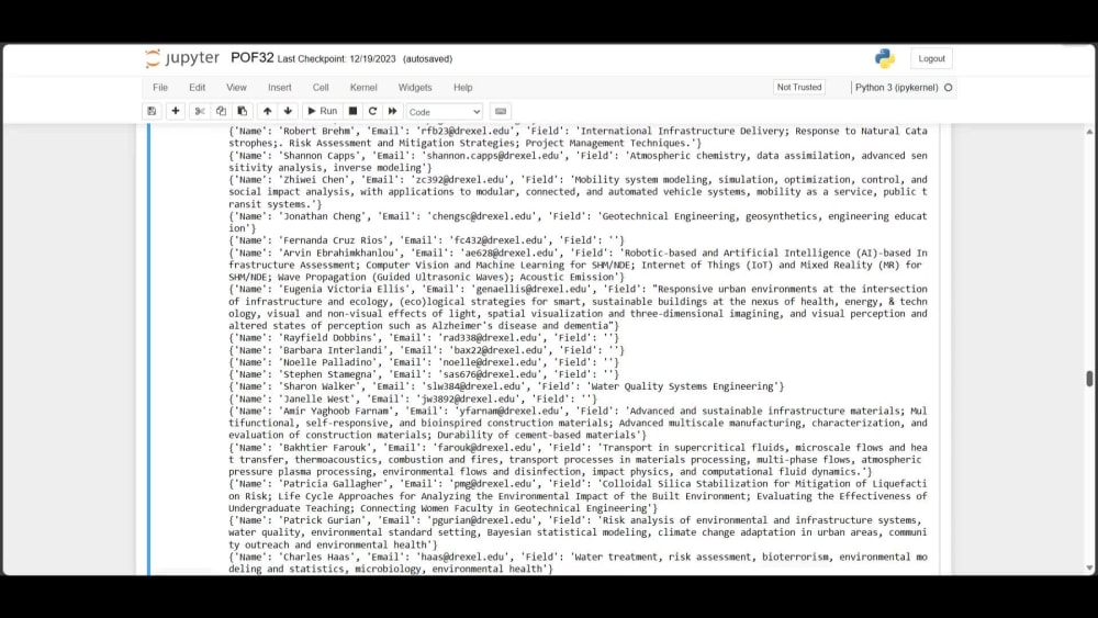Real LIfe Data Science Project-Create a Database of Professors of USA | Upwork
