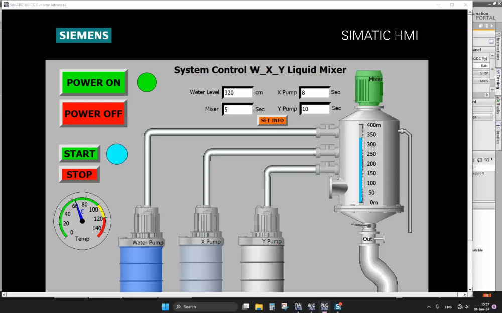 Design a mixer control using a PLC_ [CPU 1212C AC/DC/Rly] | Upwork
