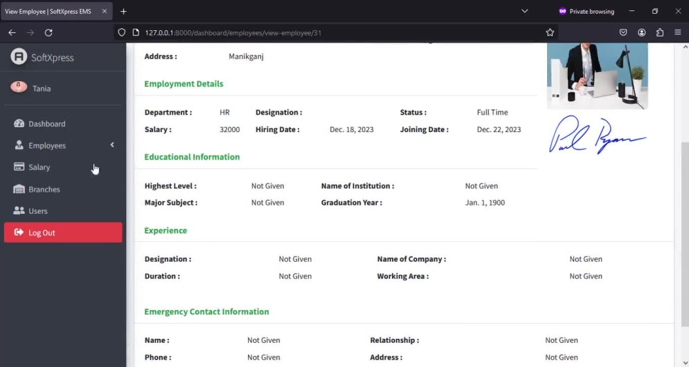 Simple employee manage system web application | Upwork