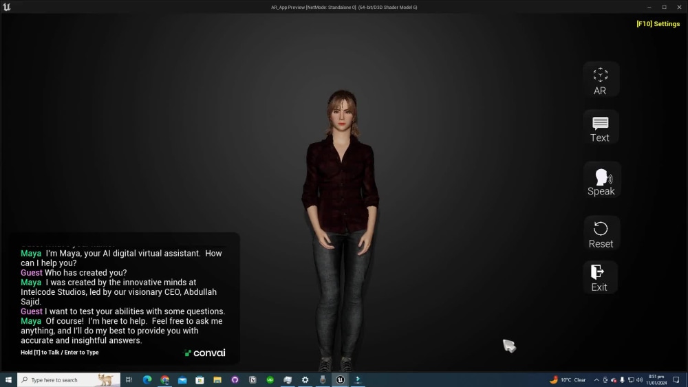 AI-Powered Metahuman Chat Companion – Engage Via Text and Voice Interaction | Upwork