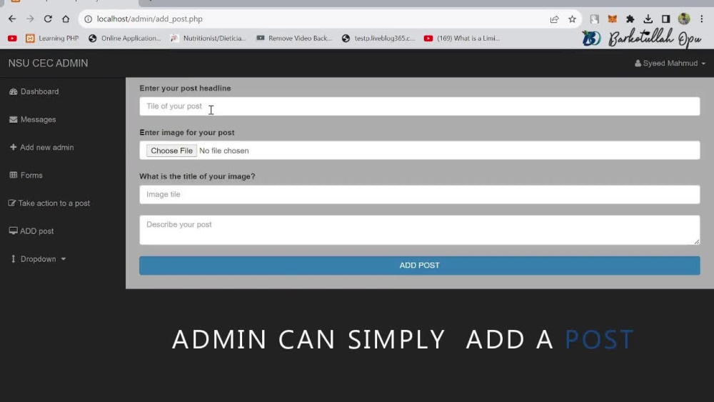 Custom website admin panel | Upwork