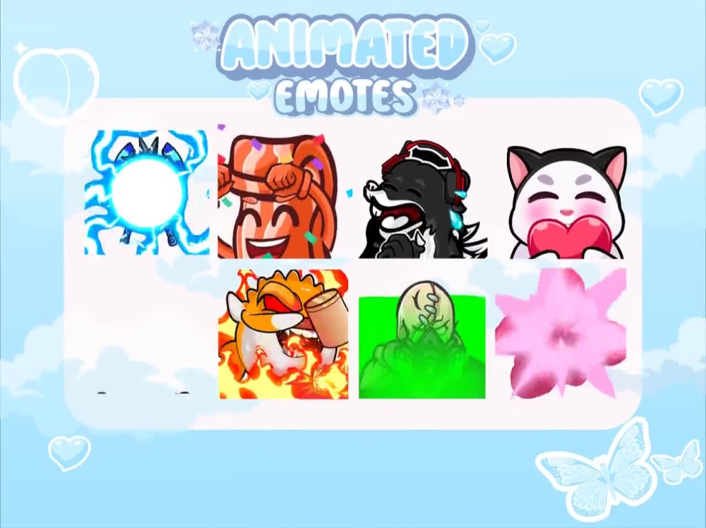 Awesome animated emotes for twitch,discord,kick,youtube,facebook ...