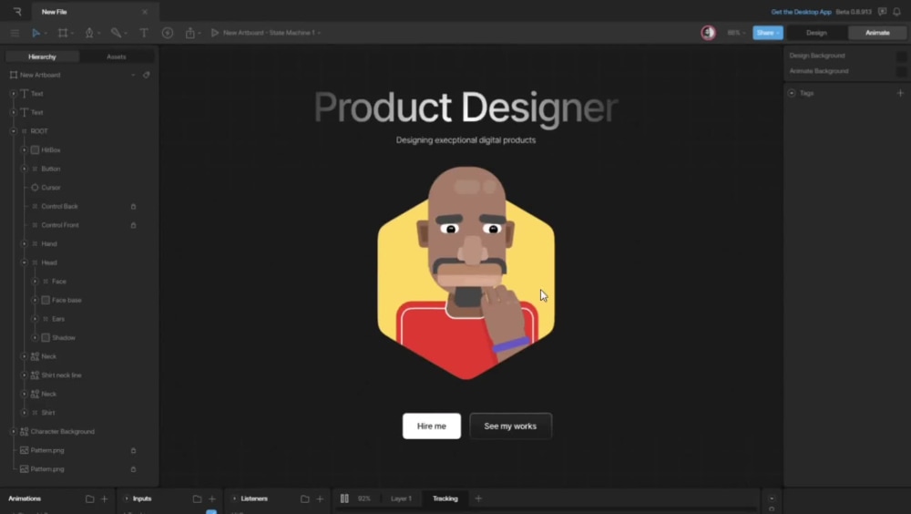 Interactive rive animations for your website and mobile app ui | Upwork