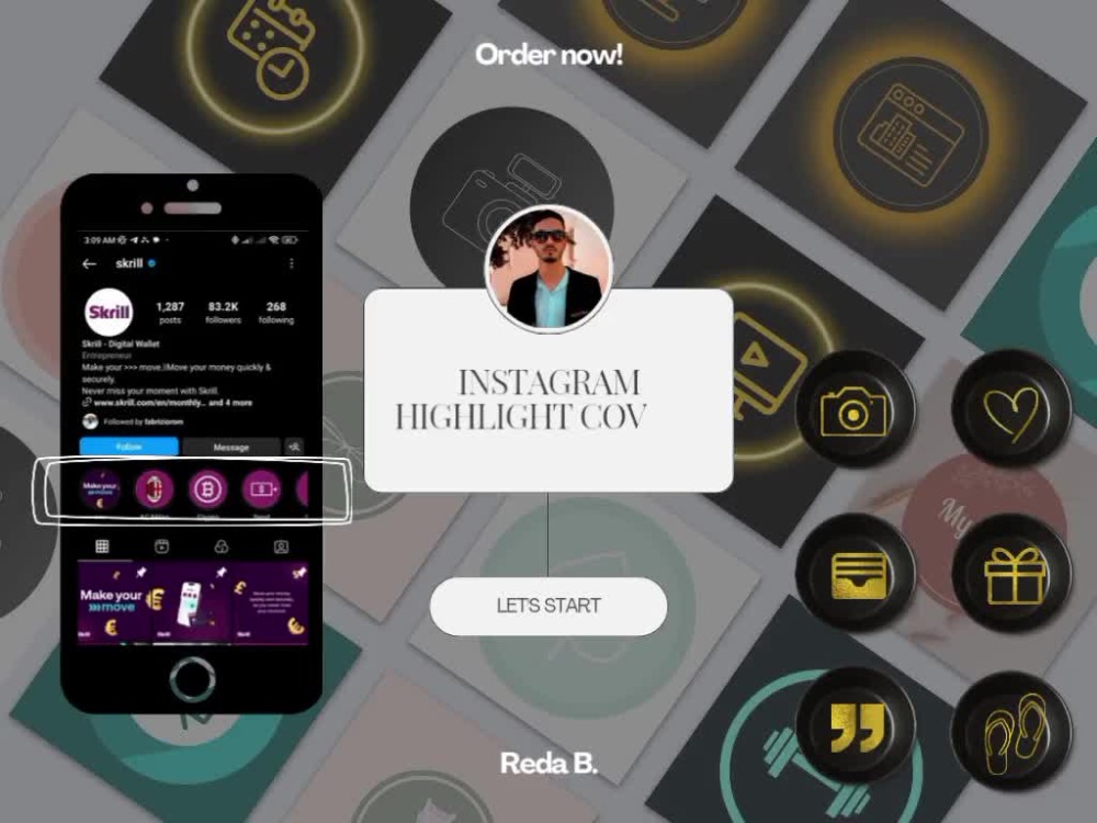 Professional instagram highlight covers design | Upwork