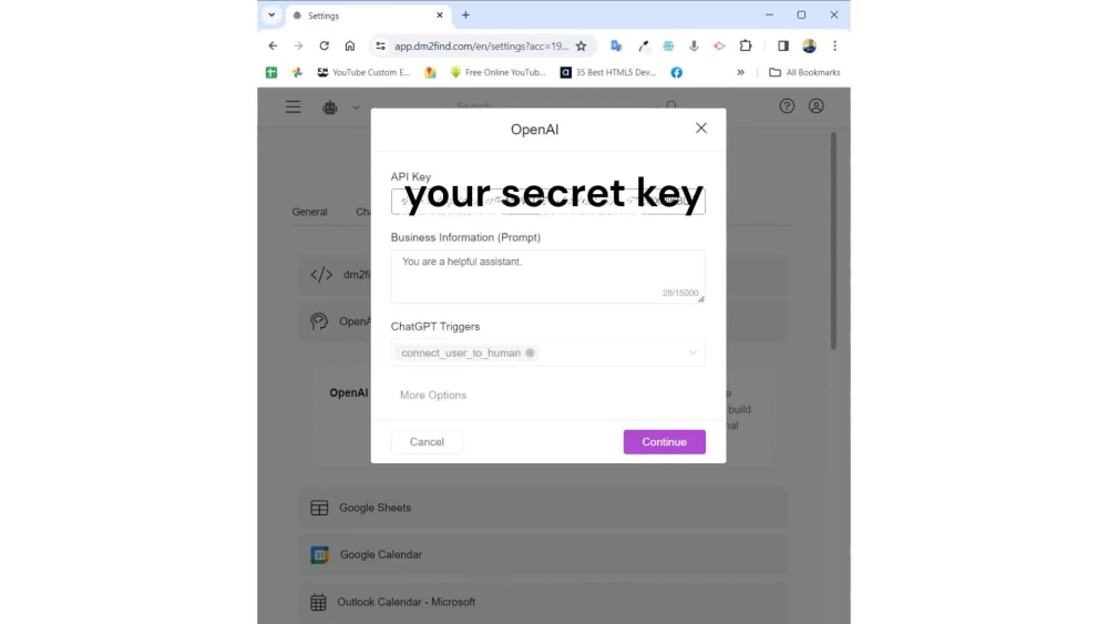 A SaaS to design an AI chatbot connected to ChatGPT, Claude or Gemini | Upwork