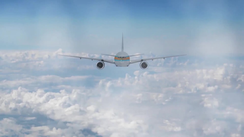 Realistic sky-moving 3D airplane modeling, airplane and aerospace video ...